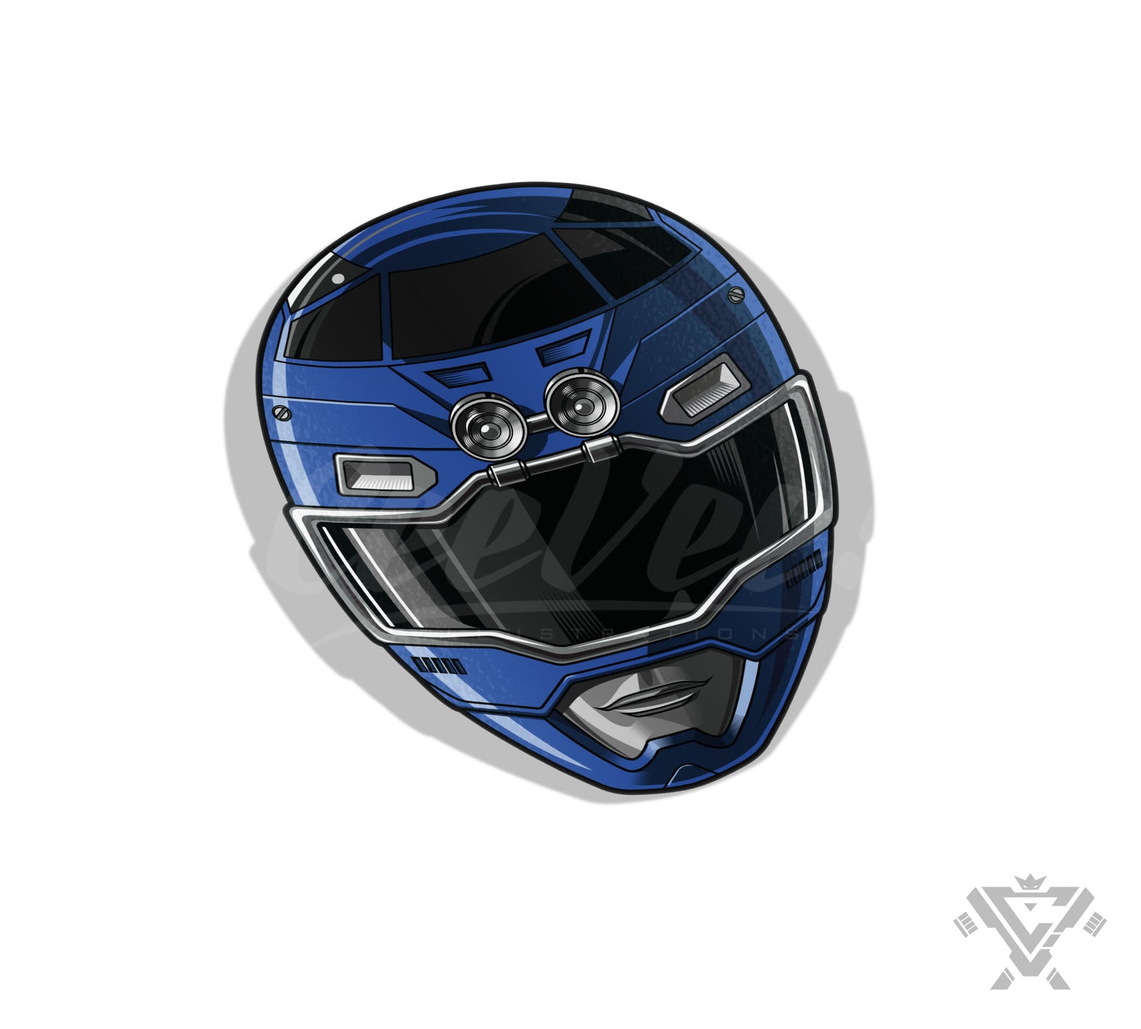 GSC-02 Blue Racer - 3"x 3" Vinyl Sticker – CeeVee.Co