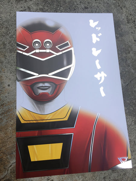 Red Racer Premium Silver Foil Poster - 11" x 17" – CeeVee! Illustrations